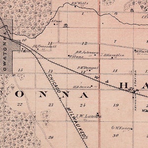 1874 Map of Steele County Minnesota - Etsy