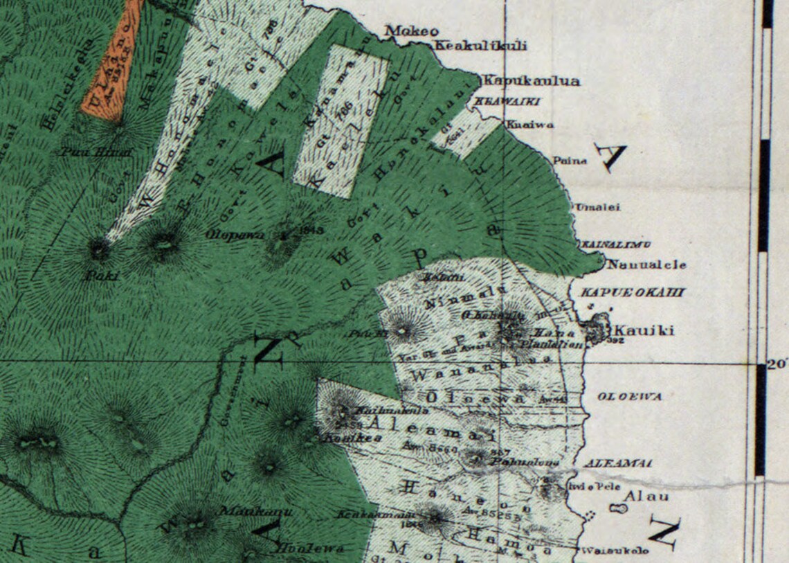1885 Map of Maui Hawaiian Islands - Etsy