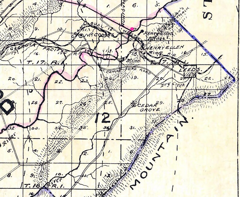 1897 Map of Jefferson County Alabama - Etsy