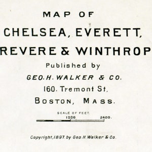 1897 Map of Chelsea Everett Revere and Winthrop Massachusetts - Etsy