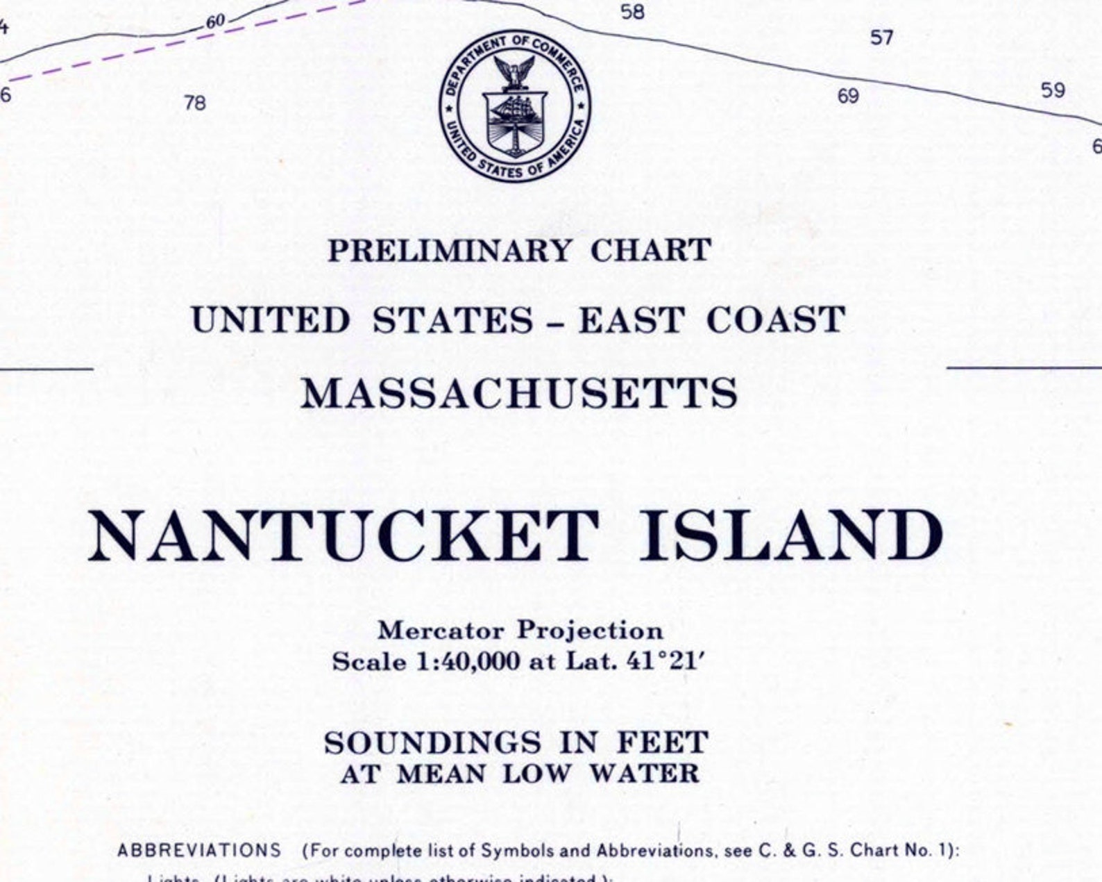 1968 Nautical Chart Map of Nantucket Island - Etsy