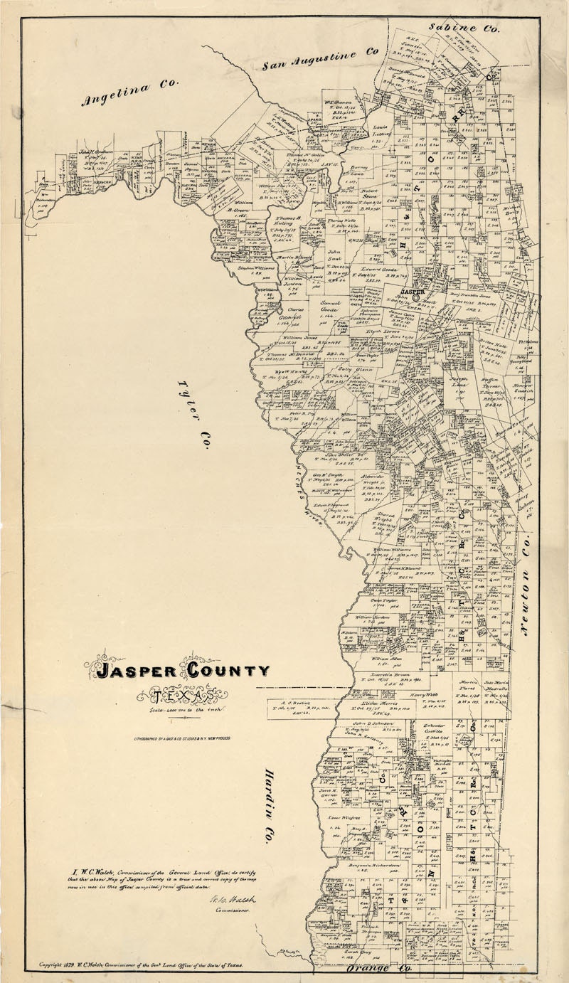 1879 Map of Jasper County Texas | Etsy