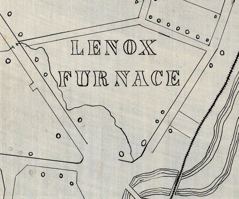 1854 Town Map of Lenox Berkshire County Massachusetts | Etsy