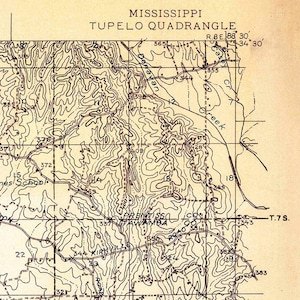1921 Topo Map of Tupelo Mississippi Quadrangle - Etsy