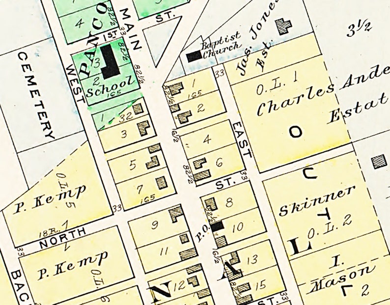 1913 Town Map of Waterloo Fayette County Ohio - Etsy