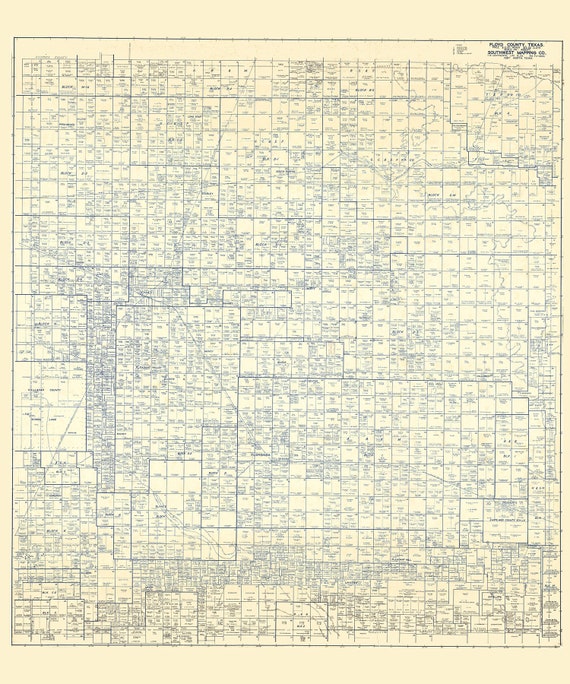 1962 Oil and Gas Well Farm Line Map of Floyd County Texas - Etsy