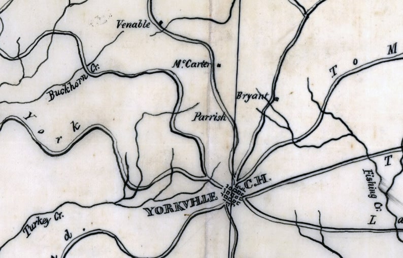 1825 Map of York County South Carolina Landowner Names - Etsy