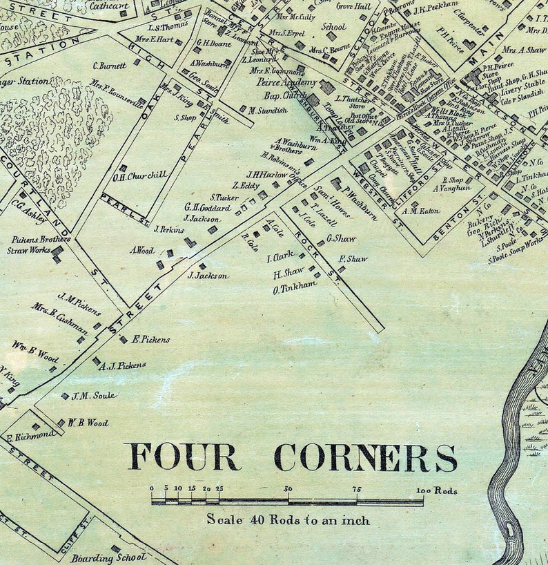 1855 Town Map of Middleborough Plymouth County Massachusetts - Etsy