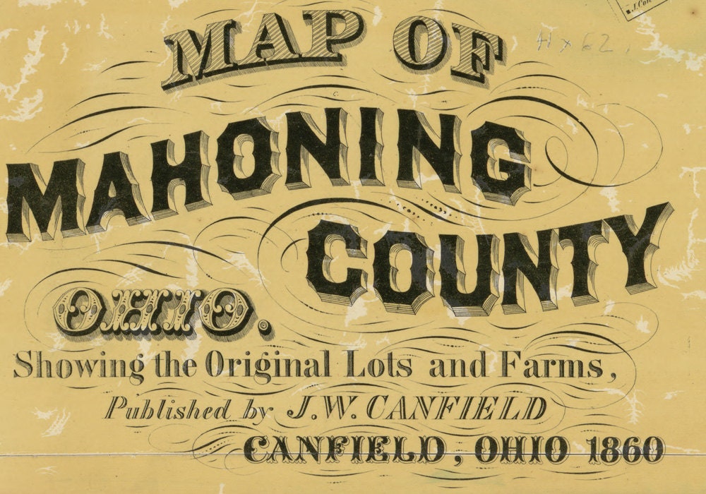 1860 Farm Line Map of Mahoning County Ohio Youngstown - Etsy