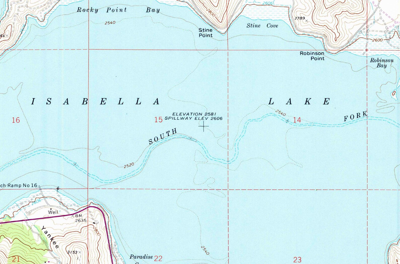 1972 Map of Lake Isabella California Bakersfield | Etsy