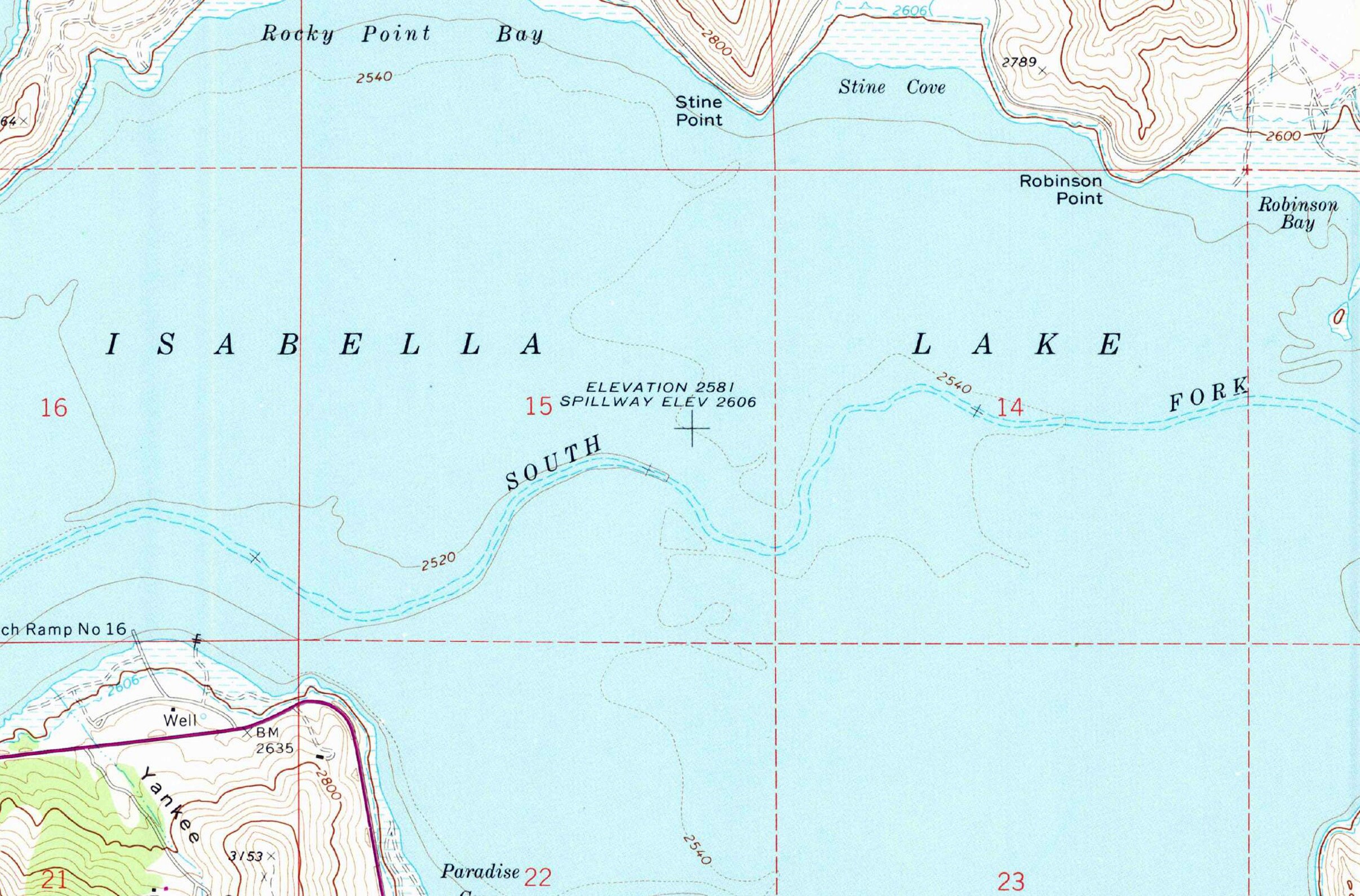 1972 Map of Lake Isabella California Bakersfield | Etsy