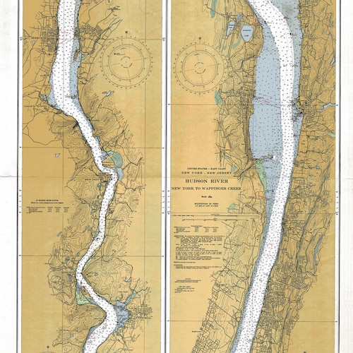 Map of the Hudson River Valley 1937 Hudson Valley Old Map | Etsy