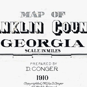 1910 Map of Franklin County Georgia - Etsy