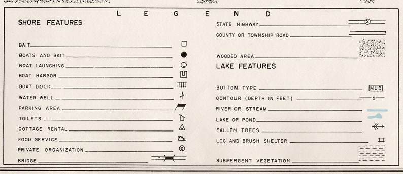 1960 Map of Lake Logan Hocking County Ohio - Etsy