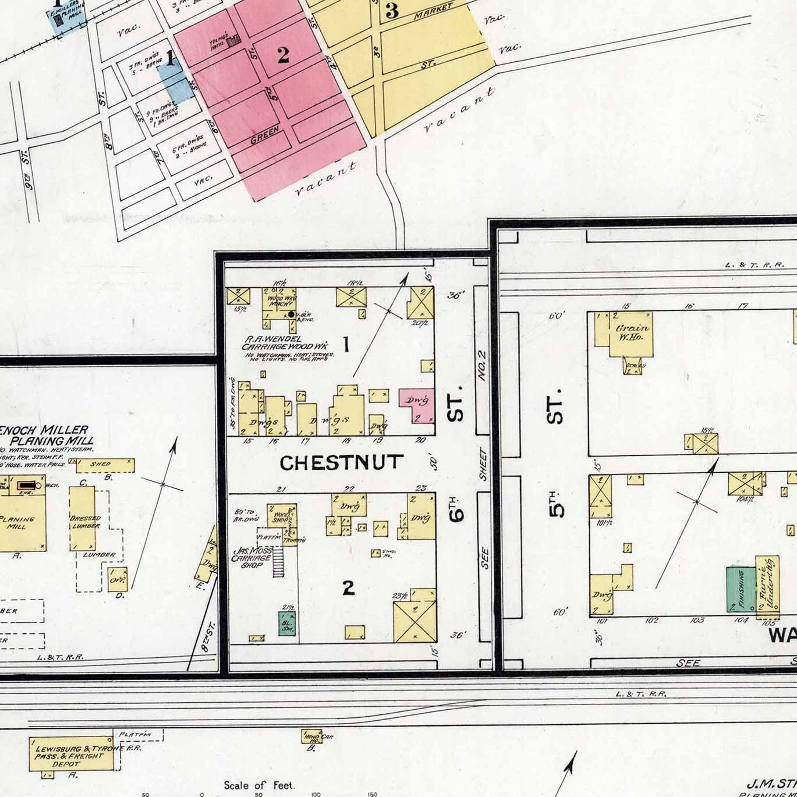 1887 Town Map of Mifflinburg Union County Pennsylvania | Etsy