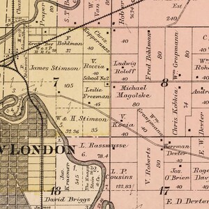 1889 Map of Liberty Township Outagamie County Wisconsin - Etsy
