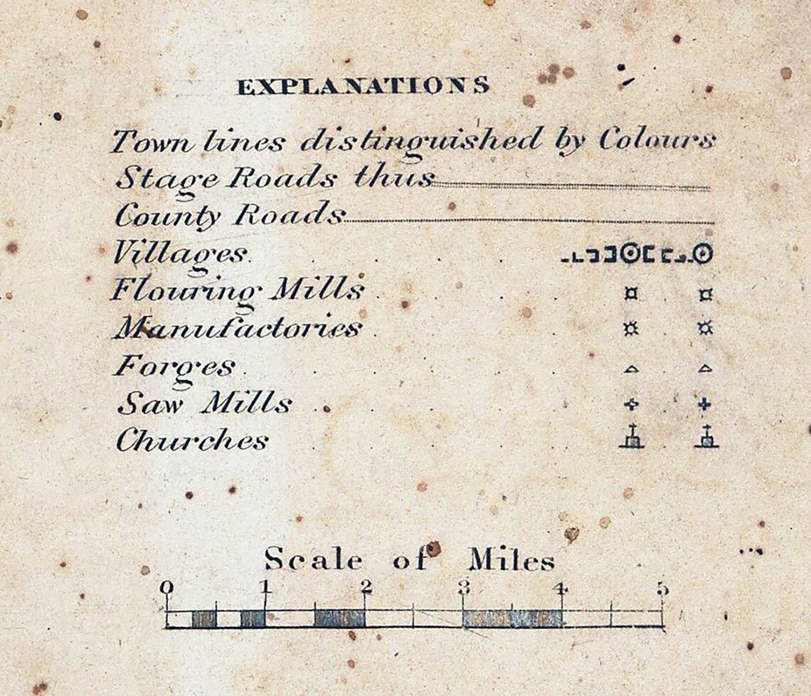 1829 Map of Washington County New York - Etsy