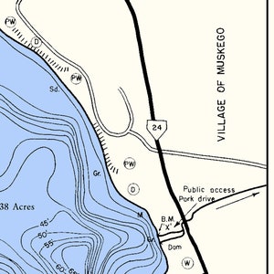 1966 Map of Little Muskego Lake Waukesha County Wisconsin - Etsy