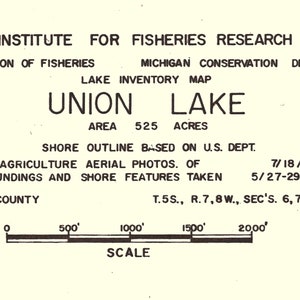 1963 Map of Union Lake Branch County Michigan - Etsy