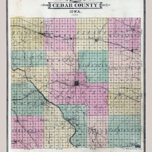 1885 Map of Cedar County Iowa - Etsy