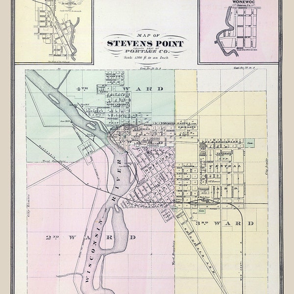 Map of Stevens Point - Etsy