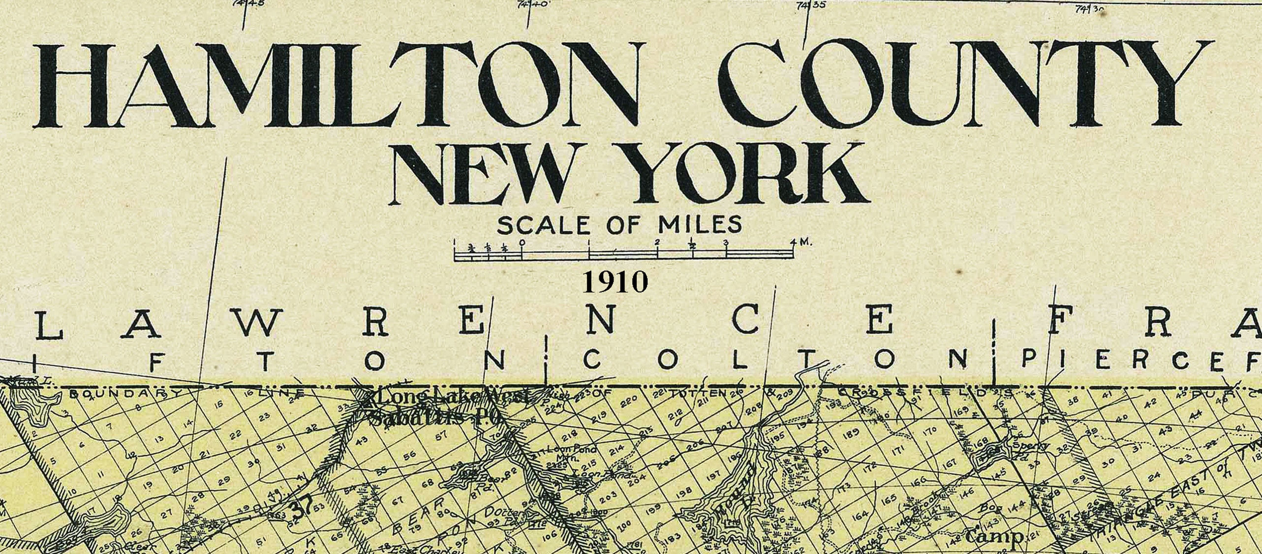 1910 Map of Hamilton County New York - Etsy