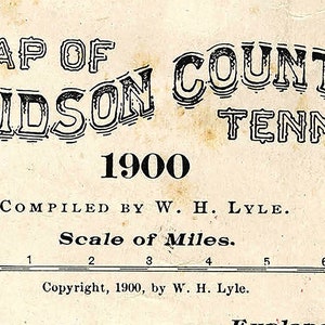 1900 Map of Davidson County Tennessee - Etsy