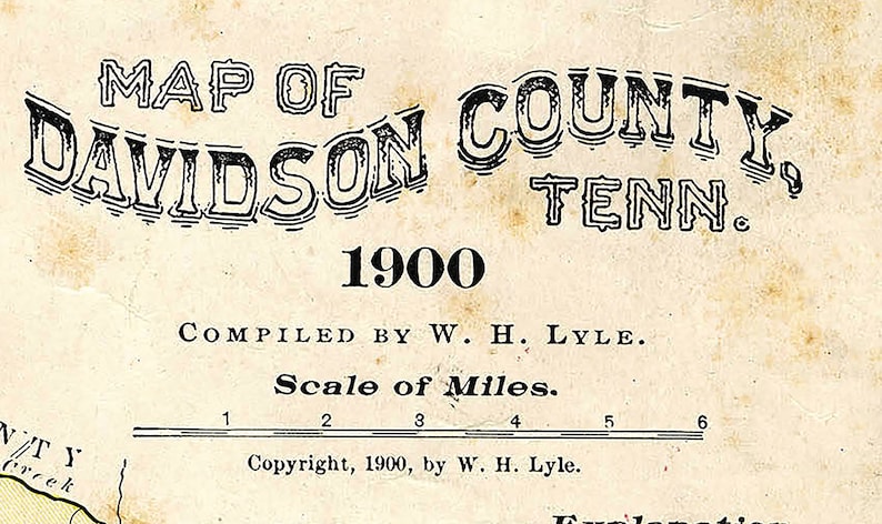 1900 Map of Davidson County Tennessee - Etsy