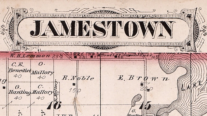 1880 Map of Jamestown Township Steuben County Indiana - Etsy