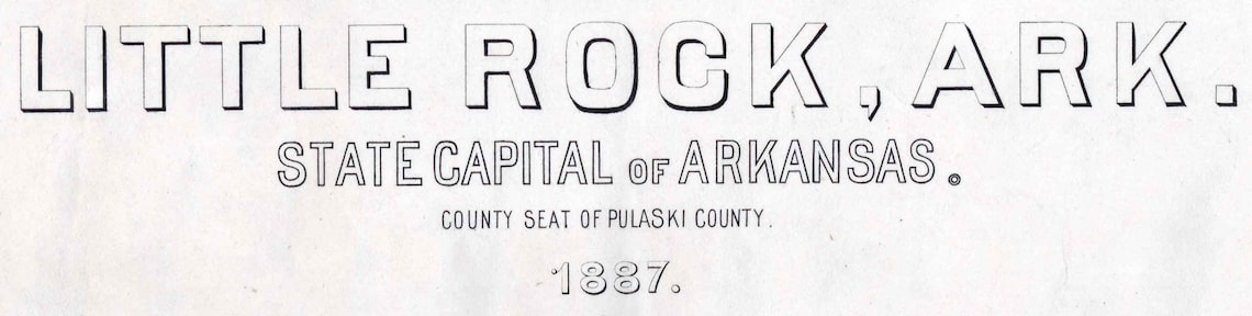 1887 Map of Little Rock Pulaski County Arkansas | Etsy