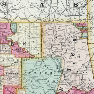 1899 Map of Oklahoma and Indian Territory - Etsy