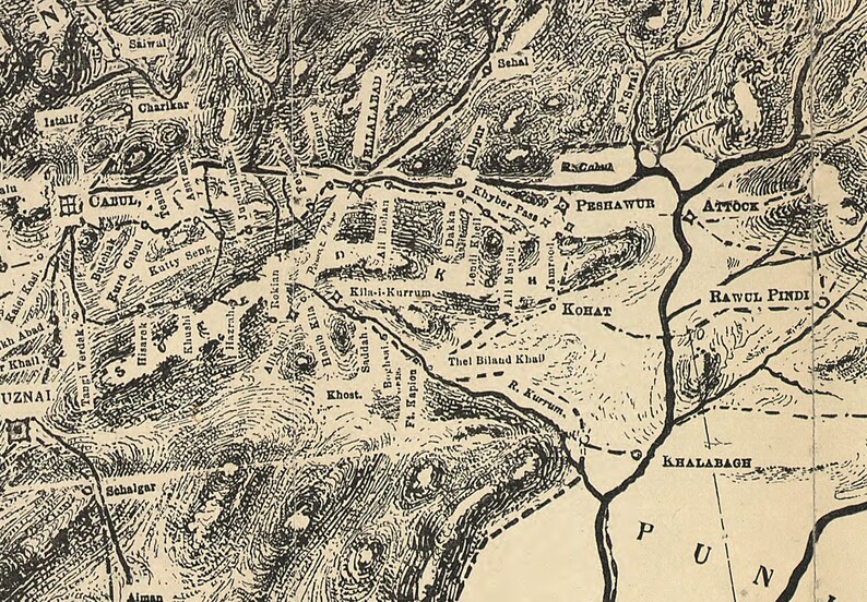 1879 Map of Afghanistan - Etsy