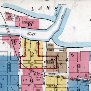1916 Town Map of Port Clinton Ottawa County Ohio - Etsy