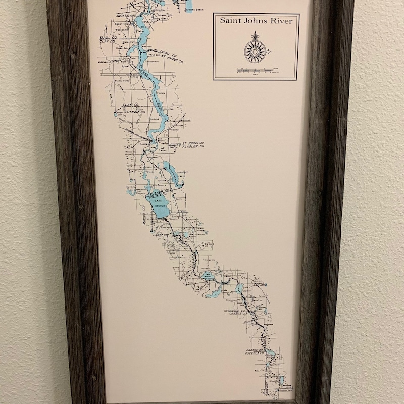 St Johns River Map Art - Etsy