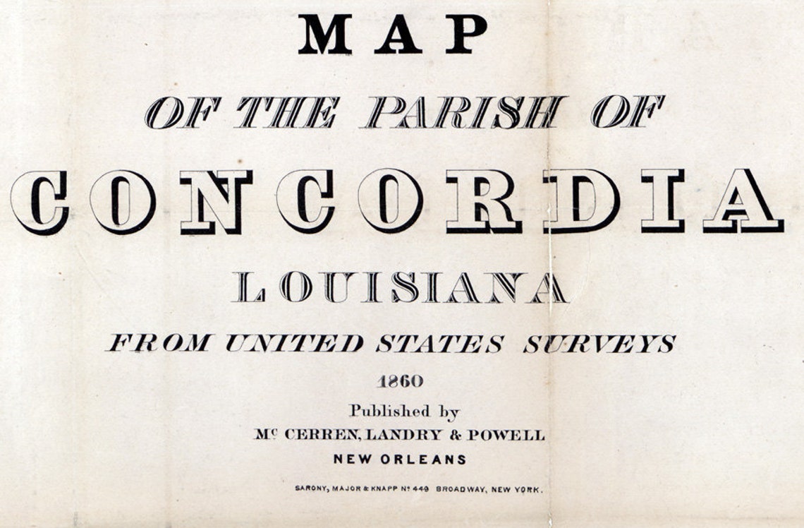 1860 Map of Concordia County (parish) Louisiana - Etsy