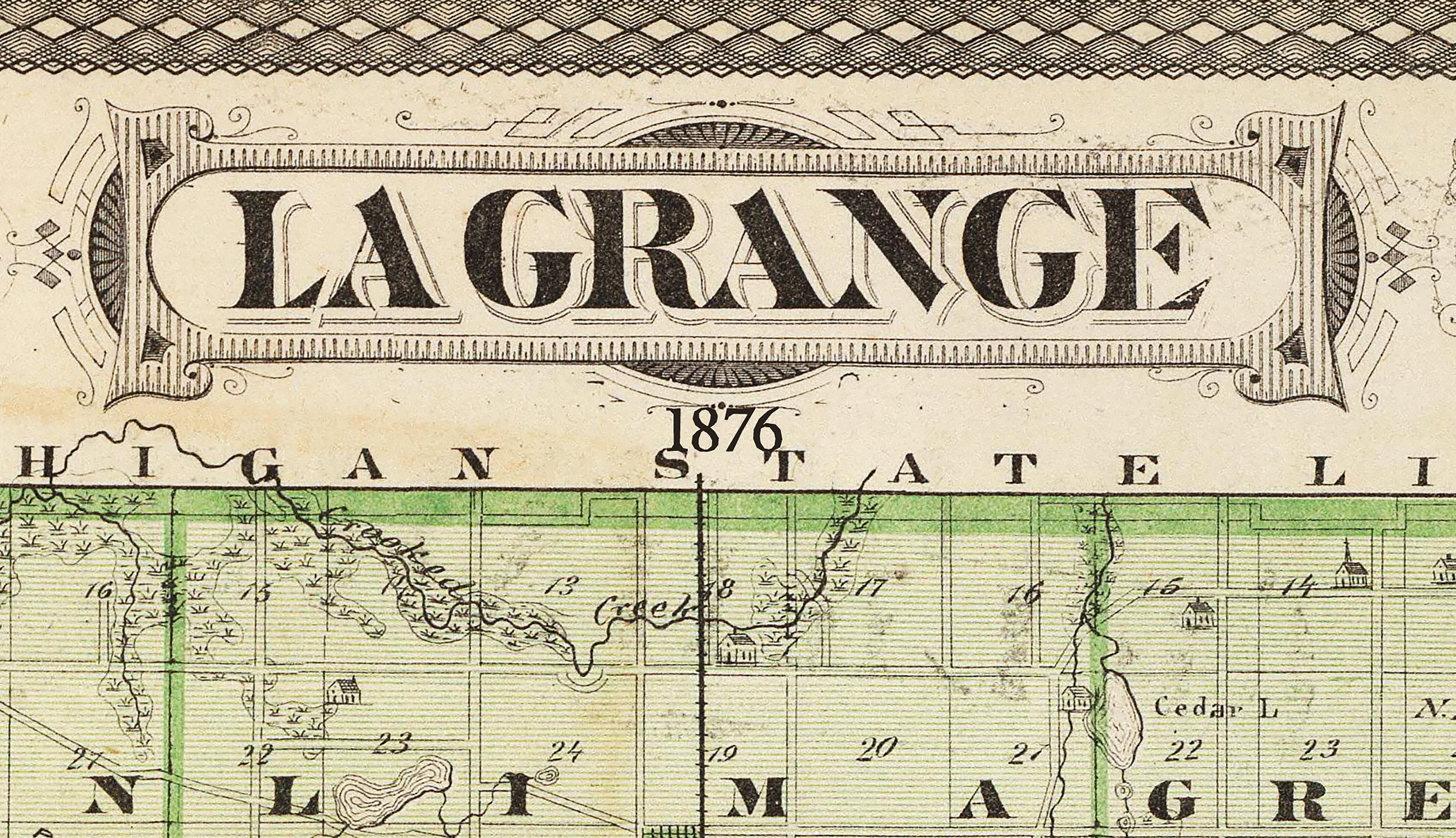 1876 Map of Lagrange County Indiana - Etsy
