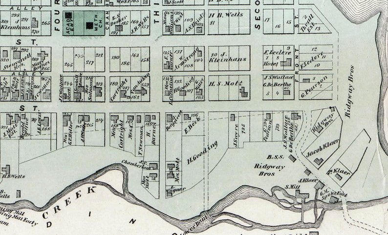 1872 Town Map of Milford Pike County PA - Etsy