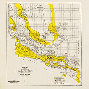 1900 Map of California Oil Fields - Etsy