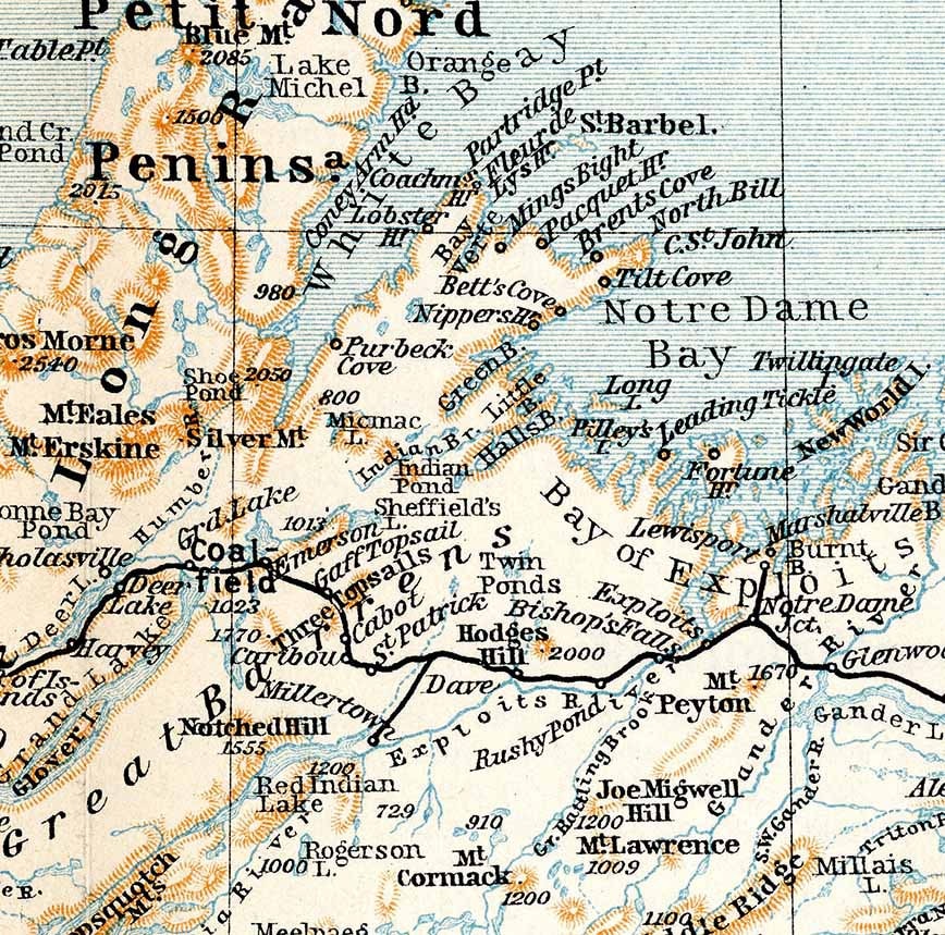 1907 Map of Newfoundland Canada - Etsy Canada