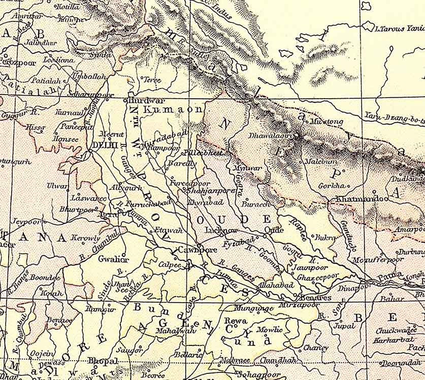 1885 Map of India British India - Etsy