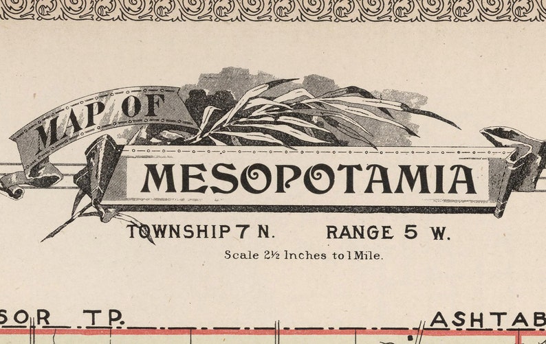 1899 Map of Mesopotamia Township Trumbull County Ohio - Etsy
