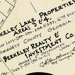 1950 Map of Berkeley Lake Properties Gwinnett County Georgia - Etsy