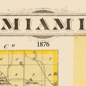 1876 Map of Miami County Indiana Xenia - Etsy