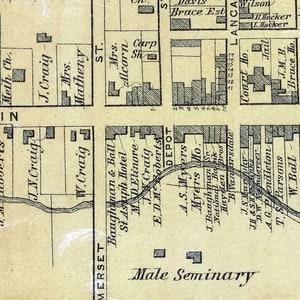 1879 Map of Stanford Lincoln County Kentucky - Etsy