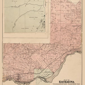 1889 Map of Kaukauna Township Outagamie County Wisconsin - Etsy