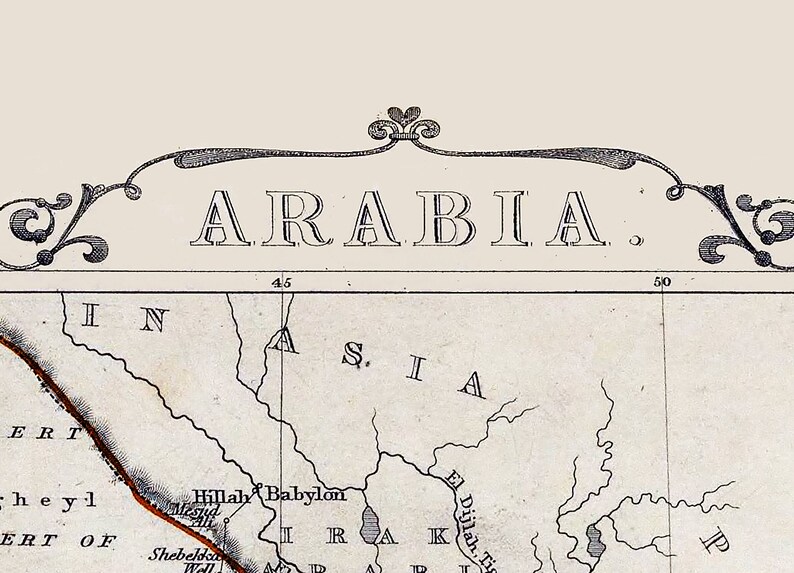 1851 Map of Arabia - Etsy Canada