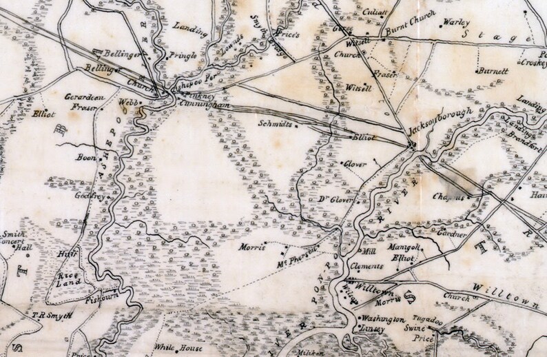1825 Map of Colleton District county South Carolina - Etsy