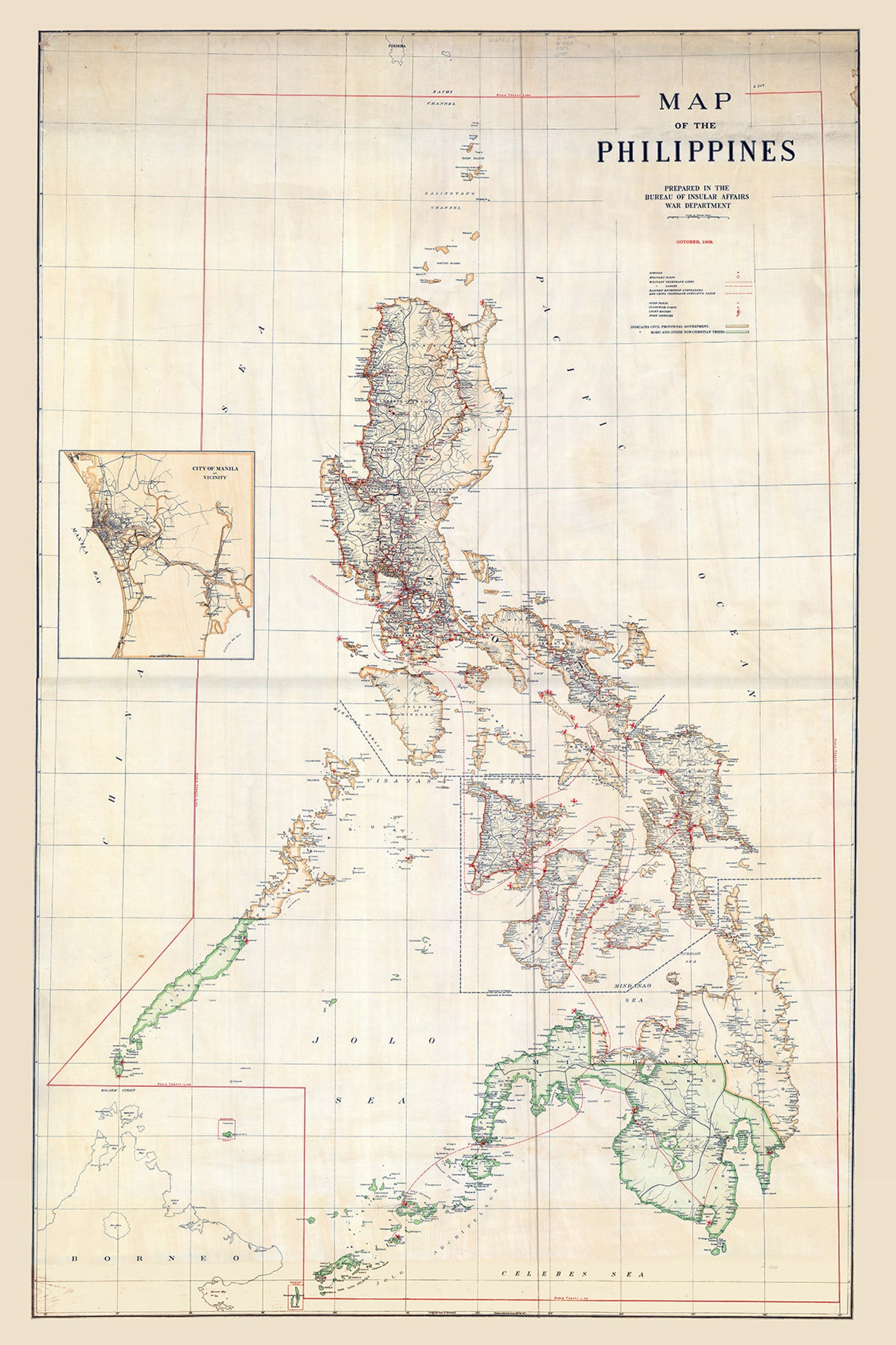 1902 Map of the Philippines - Etsy