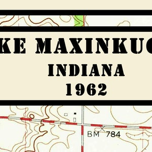 1962 Map of Lake Maxinkuckee Indiana - Etsy