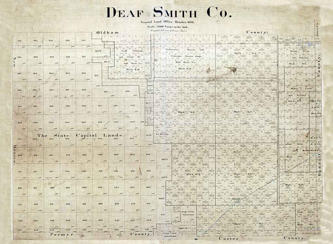 1898 Farm Line Map of Deaf Smith County Texas - Etsy